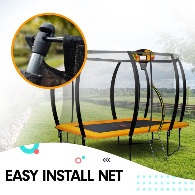 Kahuna 6 ft x 9 ft Rectangular Outdoor Trampoline - Orange | Kahuna